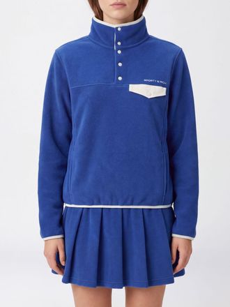 Sporty & Rich Rollkragenpullover aus Fleece mit Logo und Kontrastbesatz