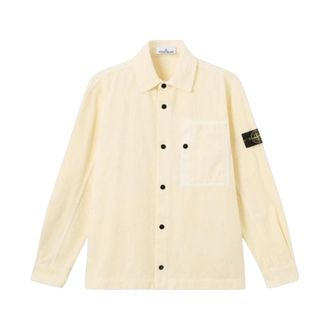 Stone Island Homme, Chemises, Beige, Taille: M Surchemise en velours c&ocirc;tel&eacute; Coton 800