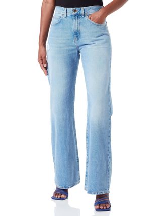 Pinko Damen Wanda Wide Leg Denim C Jeans, PJM_LAVAGGIO CHIARO Vintage, 27