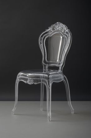 Biscottini International St&uuml;hle aus transparentem Polycarbonat - K&uuml;chenstuhl Wohnzimmer 53 x 50 x 97,5 cm - Barock-St&uuml;hle Esszimmer Schlafzimmer - Sessel aus Kunststoff f&uuml;r de