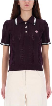 Casablanca Femme, Tops, Violet, Taille: 38 FR Polo