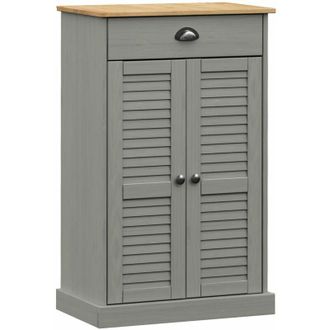 vidaXL Vidaxl - Armoire à chaussures vigo gris 60x35x96 cm bois massif de pin