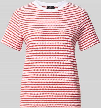 Monari T-Shirt mit Strukturmuster und Rundhalsausschnitt