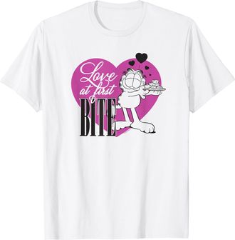 Garfield Love at First Bite Heart Valentines Day Cat Cartoon T-Shirt