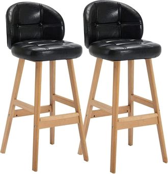 Generic Modernes 2-teiliges Barhocker-Set, Barhocker in Tresenh&ouml;he mit R&uuml;ckenlehne, Barst&uuml;hle mit Fu&szlig;st&uuml;tze/40 * 43 * 98 cm