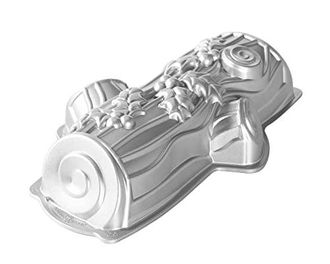 Nordic Ware Moule &agrave; g&acirc;teau, moule &agrave; p&acirc;tisserie - Moule &agrave; g&acirc;teau B&ucirc;che de No&euml;l Silver - Rev&ecirc;tement antiadh&eacute;sif - Fonte daluminium