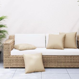 vidaXL Coussins de canap&eacute; lot de 4 beige 60x60 cm tissu Vidaxl