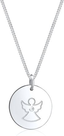 Elli Halskette Damen Engel Pl&auml;ttchen mit Kristalle in 925 Sterling Silber