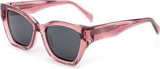 Generic Lunettes De Soleil De Sport &Agrave; Monture Carr&eacute;e &Agrave; La For Hommes Et Femmes, Lunettes De Soleil Polaris&eacute;es De Conduite En Plein Air(Pink)