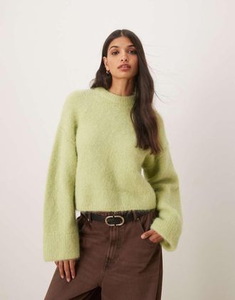 Asos Pull &eacute;pais en alpaga de qualit&eacute; sup&eacute;rieure - Vert clair