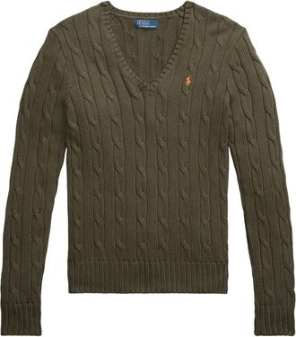 Polo Ralph Lauren Femme, Pulls, Vert, Taille: 40 FR Kimberly Pull en Coton à Col V