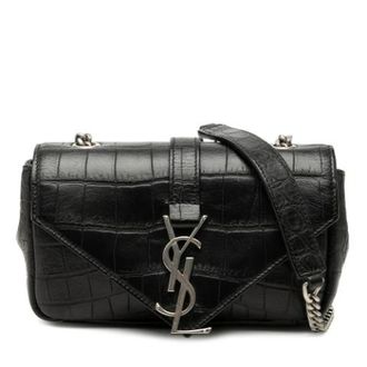 Saint Laurent Pre-owned Embossed Leather Crossbody Bag - - Pre-owned - Damen - Schwarzk - ONE SIZE