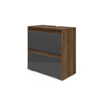 Vicco Waschbeckenunterschrank Anthrazit Hochglanz Majest 60x62x30 cm - Unterschrank Badezimmer, Übersichtliche Aufbewahrung durch großzügige Schublade