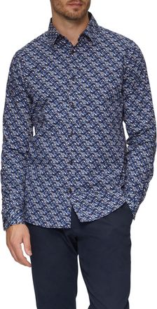 s.Oliver Slim Fit: Popeline-Hemd mit All-over-Print