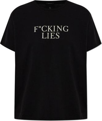 R13 Bedrucktes T-Shirt - - Tops - Damen - Schwarzk - M