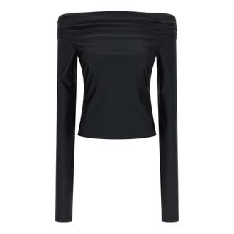 Andamane Wallis Shiny Lycra Top - - Tops - Damen - Schwarzk - L