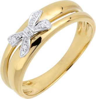 Edenly Ring Schleife mit Liebe zu Gelbgold