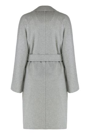 Max Mara Womens Double-Breasted Cashmere Blend Coat Grey Double Breasted & Peacoats