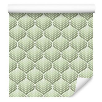 OEM Carta Da Parati Verde Con Motivo Retr&ograve; Per Soggiorno E Camera Da Letto, 50x1000 Cm