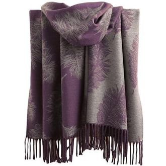 GFM Ch&acirc;le tr&egrave;s doux en texture cachemire pour lautomne et lhiver - Plumes - Feathshl-Violet