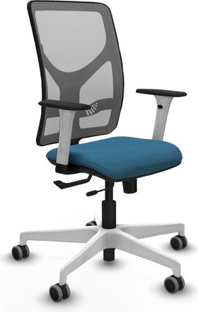 Piqueras y Crespo Gr&uuml;ner Schreibtischstuhl mit wei&szlig;en und schwarzen Armlehnen, h&ouml;henverstellbare Lendenwirbelst&uuml;tze, ausgestattet mit Syncro/Traslack und Schneidschaum,