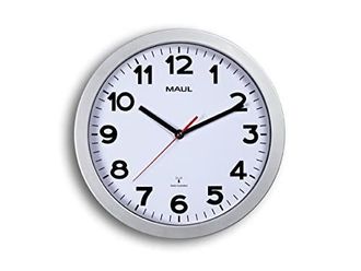 Maul Maul Wanduhr MAULstep Ø 30 cm | Funkuhr mit automatischer Zeiteinstellung | ideal für Wohnzimmer, Schlafzimmer, Küche, Arbeitszimmer und Büro | Gute L