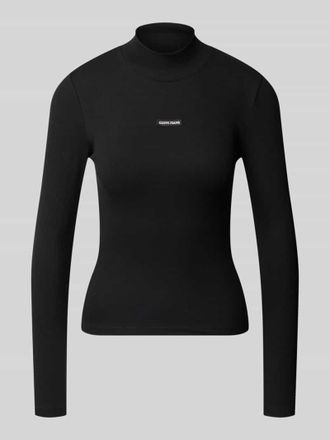 Guess Slim Fit Langarmshirt Baumwoll-Mix mit Logo-Patch