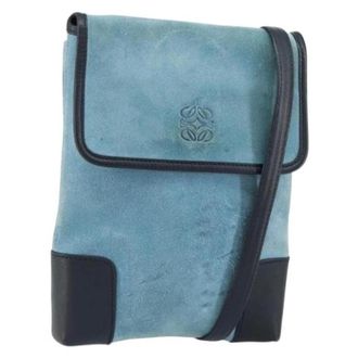 Loewe Sac bandouli&egrave;re en daim Pre-owned - Femme - Pre-owned - Bleu - Taille: ONE Size