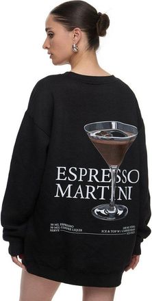 Worldclassca Sweatshirt Worldclassca Oversized Sweatshirt ESPRESSO Print Langarm Pullover Print ESPRESSO MARTINI