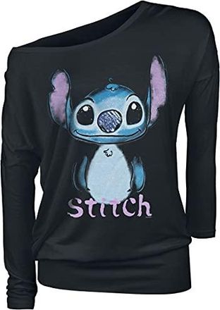 Lilo & Stitch Lilo & Stitch Graffiti Femme T-Shirt Manches Longues Noir XXL 95% Viscose, 5% Élasthanne Large