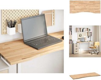 vidaXL Vidaxl - Schreibtischplatte Unbehandelt 120x60x2,5 cm Massivholz Eiche - Schreibtischplatte - Schreibtischplatten - Arbeitsplatte - Tischplatte