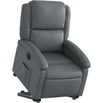 vidaXL Relaxsessel mit Aufstehhilfe Elektrisch Grau Kunstleder - Vidaxl