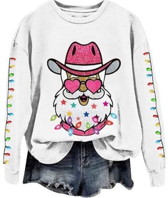 Generic HUIFUAO - Chandails de Noël pour femmes - Pull de Noël pour femme - Pull de Noël à manches longues - Pull moche pour femme, Z01 Blanc, XXL