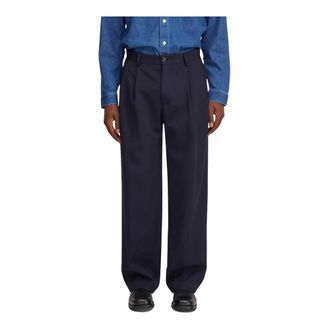 Nn.07 Justin Plissee-Hose - - Trousers - Herren - Blau - W30 L32