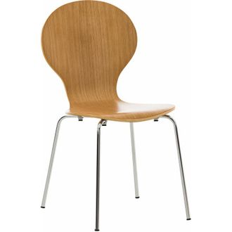 Clp Chaise empilable de style moderne avec lignes &eacute;l&eacute;gantes et arrondies diff&eacute;rentes couleurs colore : Bois clair
