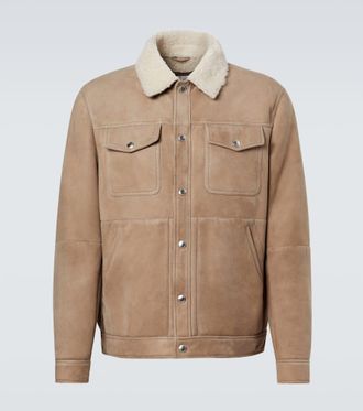 Brunello Cucinelli Veste en daim et shearling