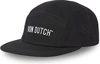Von Dutch Casquette Homme & Femme 100% Coton, Casquette 5 panel, D&eacute;contract&eacute;e et Confortable, Noir, Taille TU