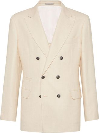 Brunello Cucinelli blazer &agrave; design structur&eacute; - Tons neutres