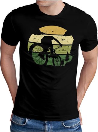 OM3 MTB Mountain Bike T-Shirt - Herren - Bicycle Off Road Wald Cycling - Schwarz, 4XL