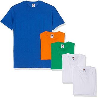 Fruit Of The Loom Valueweight Lot de 5 T-Shirt à Manches Courtes pour Homme - Multicolore - XX-Large