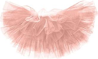 Generic Jupe tutu en tulle pour femme - Taille haute - Style vintage des ann&eacute;es 80 - Rockabilly - Multi-couches - Costume de danse adulte, rose gold, L