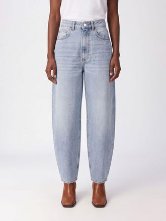 R&oacute;he Jean baggy taille haute en denim de coton avec design &agrave; 5 poches