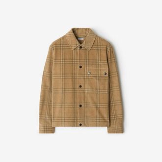 Burberry Surchemise en velours c&ocirc;tel&eacute; Check, Size: XS