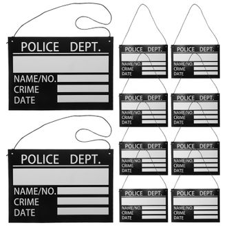 NUOBESTY 10 St&uuml;ck Gefangenen Namensschilder 29X20cm mit Umh&auml;ngeband Papier Foto Requisiten f&uuml;r Western Cosplay Party Fotokabinen und Rollenspiele