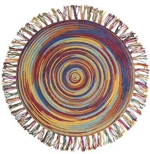 Villa D'Este Home Tivoli Baita Terra Platzdeckchen, rund, mit Fransen, 44 cm, 6 St&uuml;ck