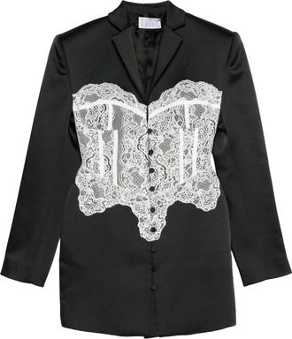 Giuseppe Di Morabito Jacke mit Spitzeneinsatz - Schwarz