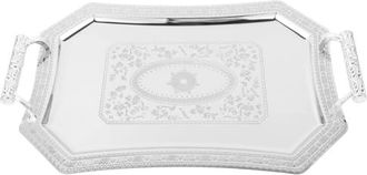 Cabilock Plateau de Service Inoxydable avec Poign&eacute;es Plat &agrave; Fruits Vintage pour Caf&eacute; Snacks et Desserts &Eacute;l&eacute;gant pour &Eacute;v&eacute;nements et R&eacute;ceptions