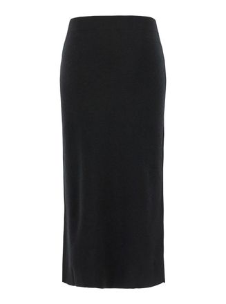 P.A.R.O.S.H. Womens Black Wool And Cashmere Stretch Skirt