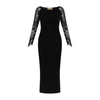 Valentino Garavani Femme, Robes, Noir, Taille: 38 FR Robe Crayon Manches en Dentelle