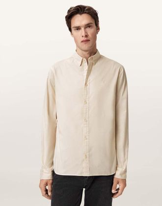 AllSaints Hawthorne - Chemise &agrave; manches longues - Blanc savon